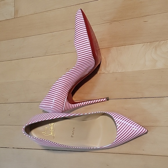 Christian Louboutin | Shoes | Christian Loboutin Red White Stripe ...